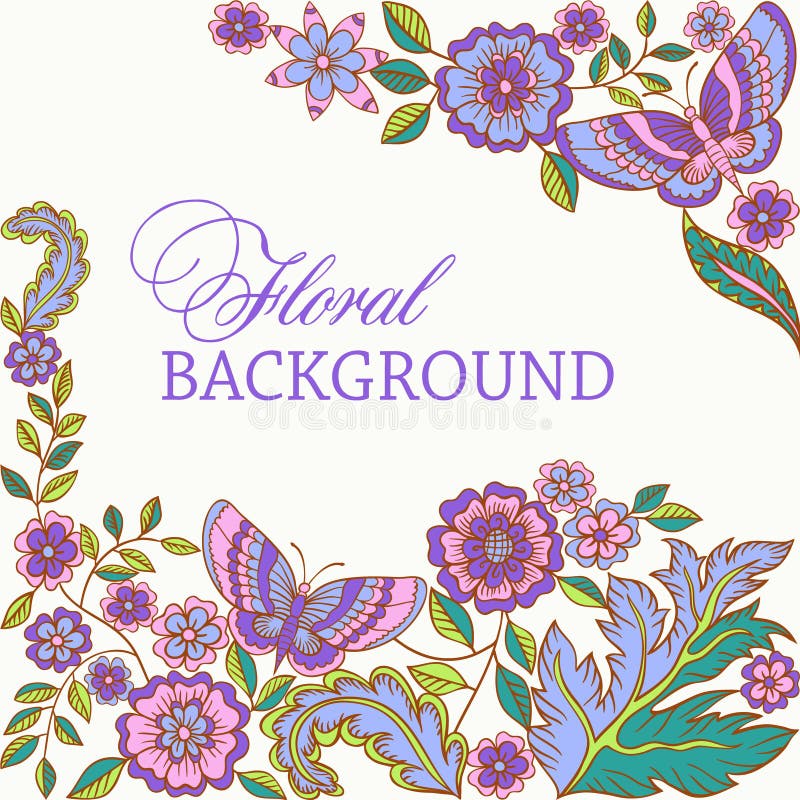 Floral Color Vector Background Stock Vector - Illustration of card ...