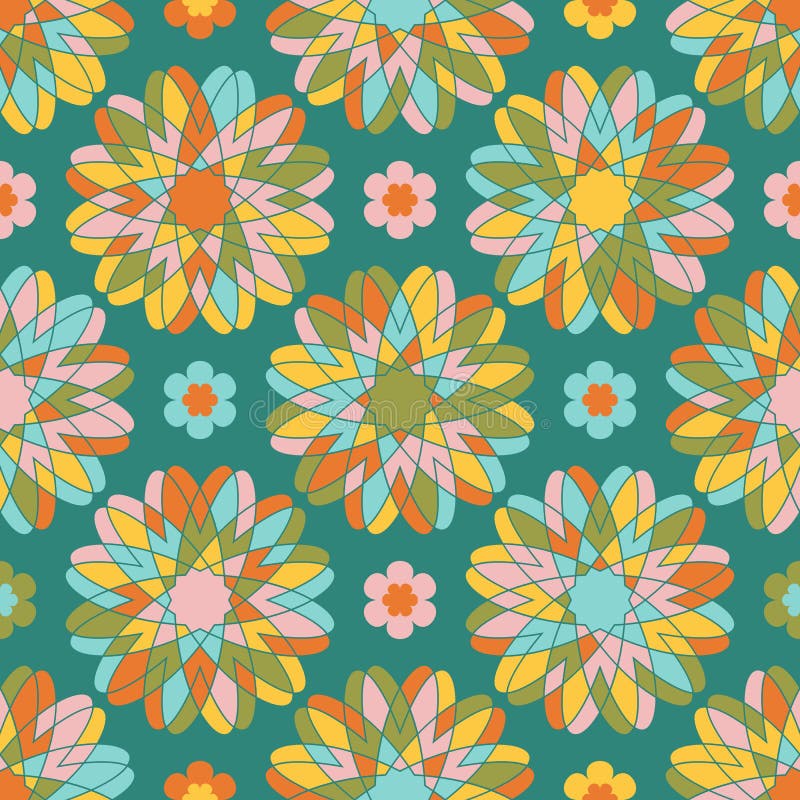 Floral Colored Seamless Background Stock Vector - Illustration of pink ...