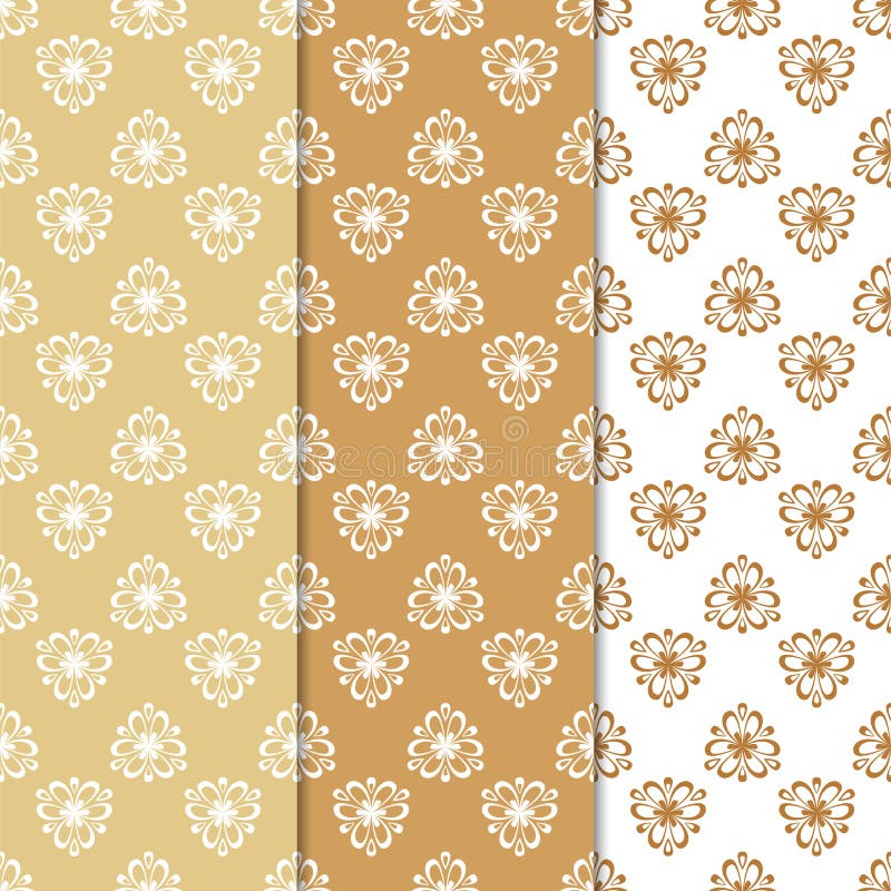 Floral Colored Seamless Patterns. Backgrounds with Fower Elements for ...