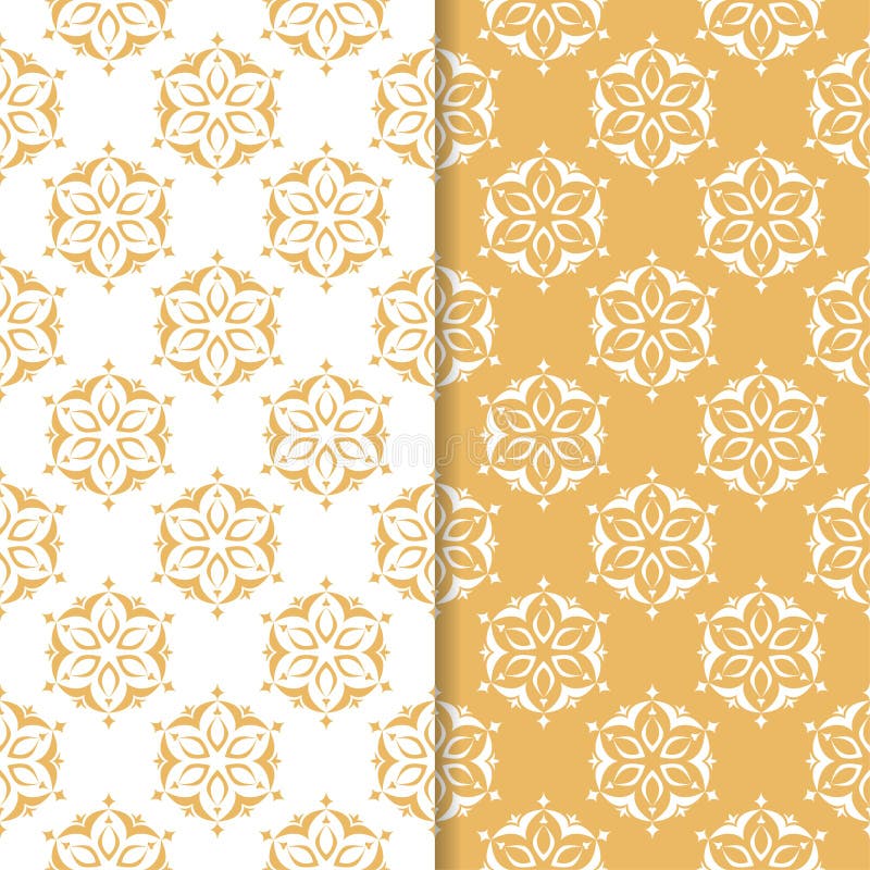 Floral Colored Seamless Patterns. Backgrounds with Fower Elements for ...