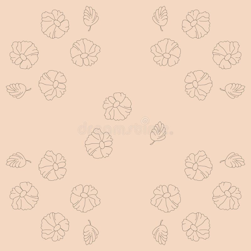 Floral Colorless Pattern . Hand Drawn. Stock Vector - Illustration of ...