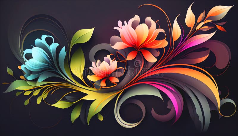 Floral Colourful Flower Flowers Background Stock Illustration ...