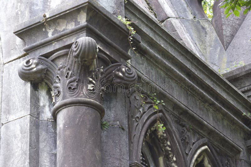 Floral Column with Mosaic Details Stock Image - Image of front, columns ...