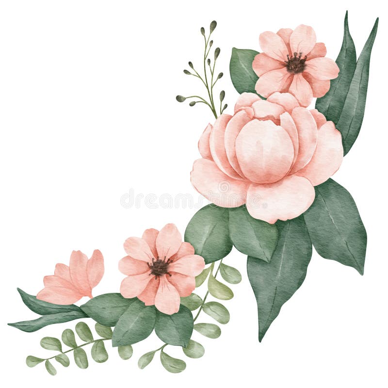 Floral Composition Flower Watercolor Illustration Isolated Element ...