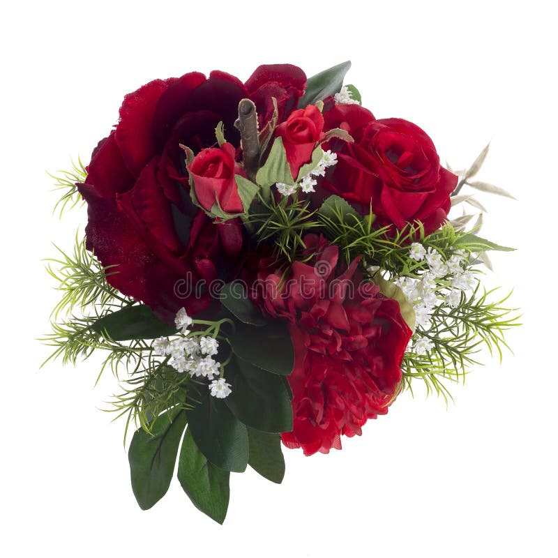 Floral Composition with Red Peonies and Roses Stock Photo - Image of ...