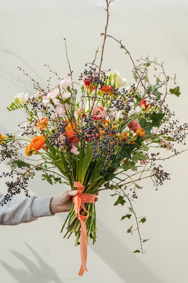 Floral Composition with Seasonal Flowers Stock Photo - Image of nature ...