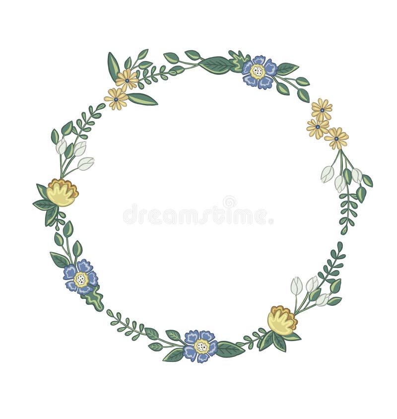 Floral Concept of Circle Frame High Illustration Stock Illustration ...