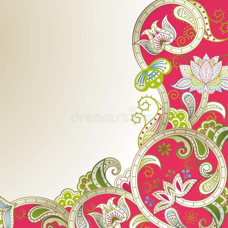 Indian Floral Background stock illustration. Illustration of design ...