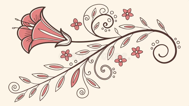 Floral Corner with Bold Red Flower Vector Design Generative AI Stock ...