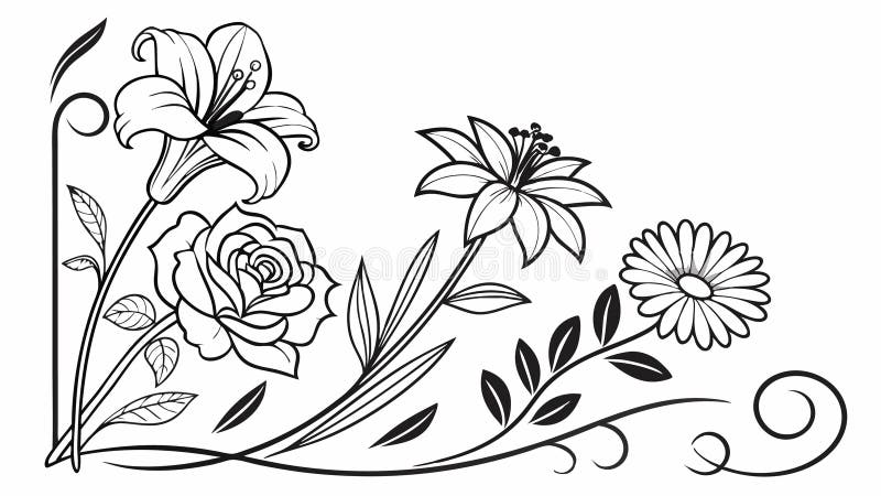 Floral Corner Design for Decorative and Ornamental Art Element ...