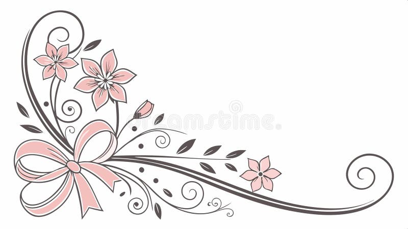 Floral Corner Design Vector, Decorative Border and Botanical Art Vector ...