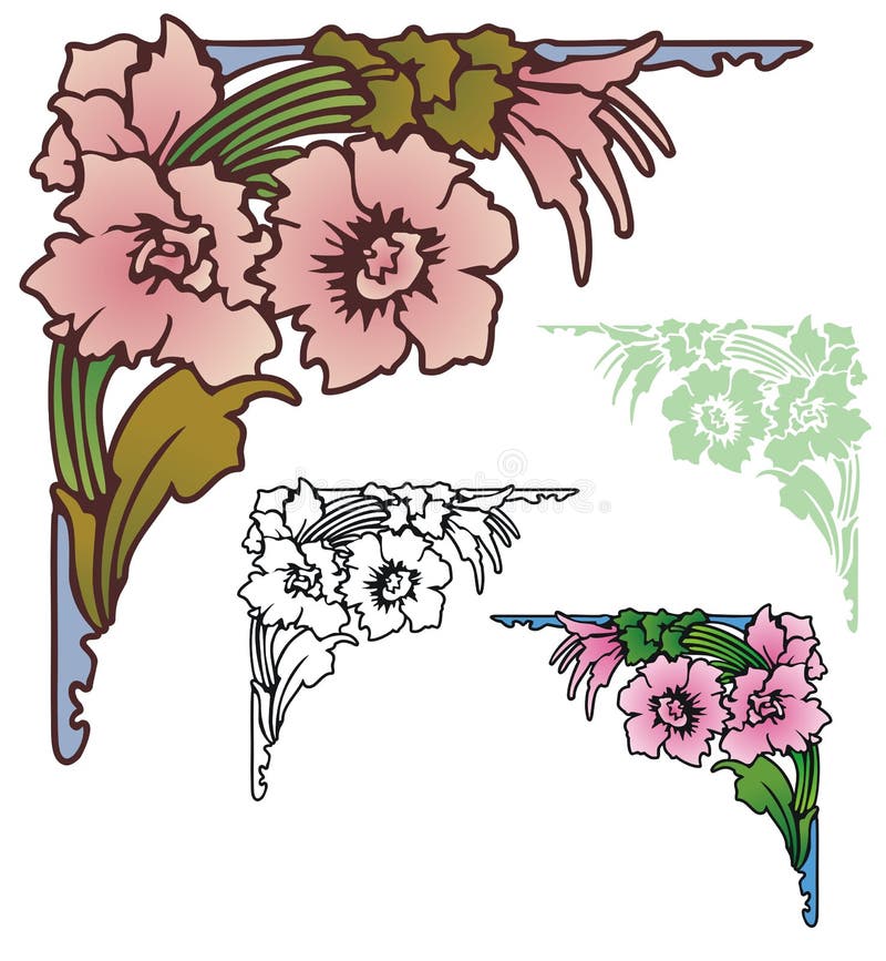 Floral corner element stock vector. Illustration of retro - 50702790