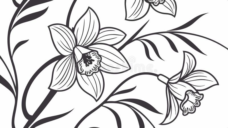 Floral Corner with Trumpet Notes, Musical Frame, Melody Design, Nature ...