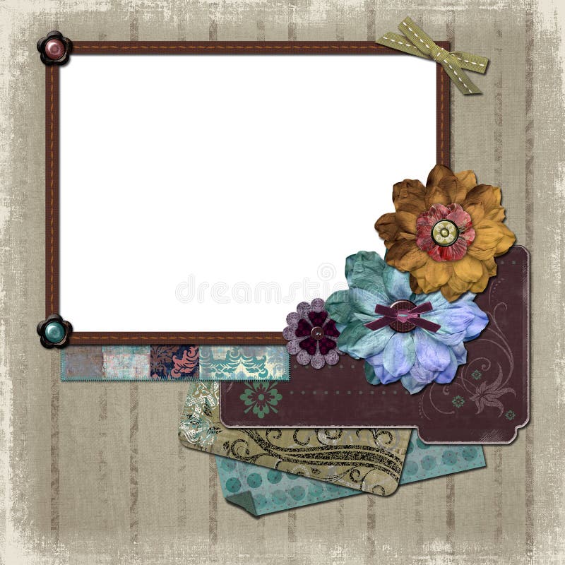 Floral Country Photo Frame stock illustration. Illustration of bohemian ...