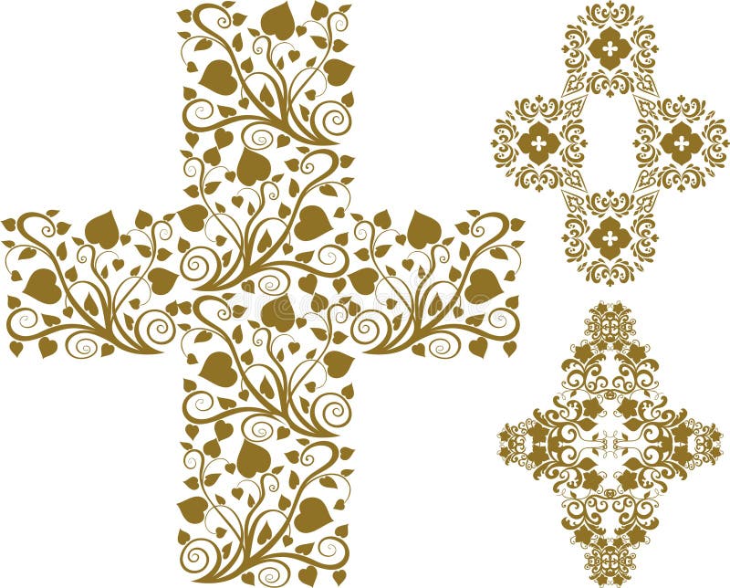 Floral cross stock vector. Illustration of decor, element - 29634594