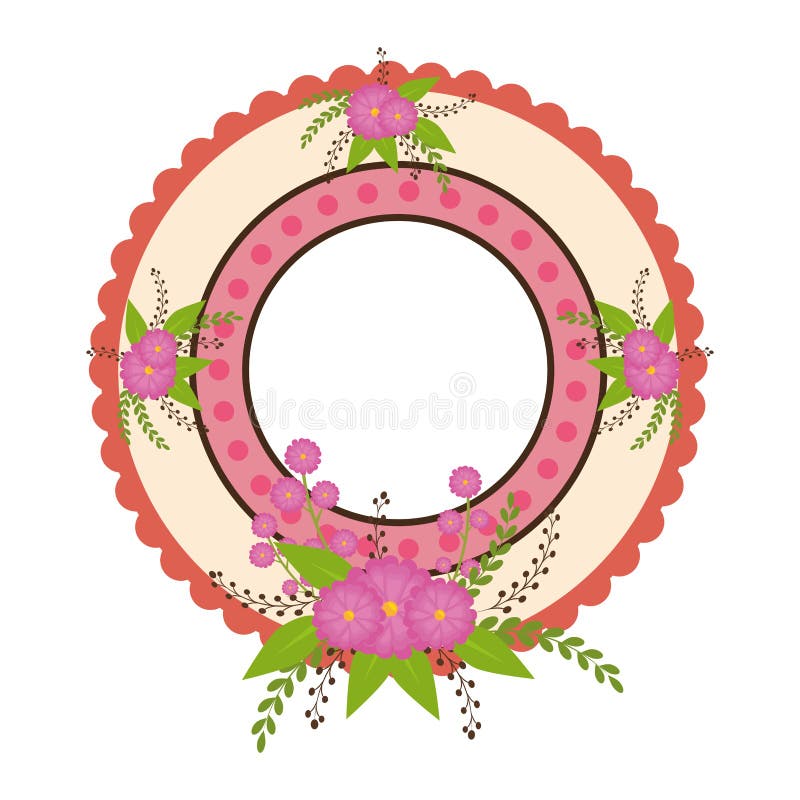 Floral Cute Frame Decorative Stock Illustration - Illustration of shape ...