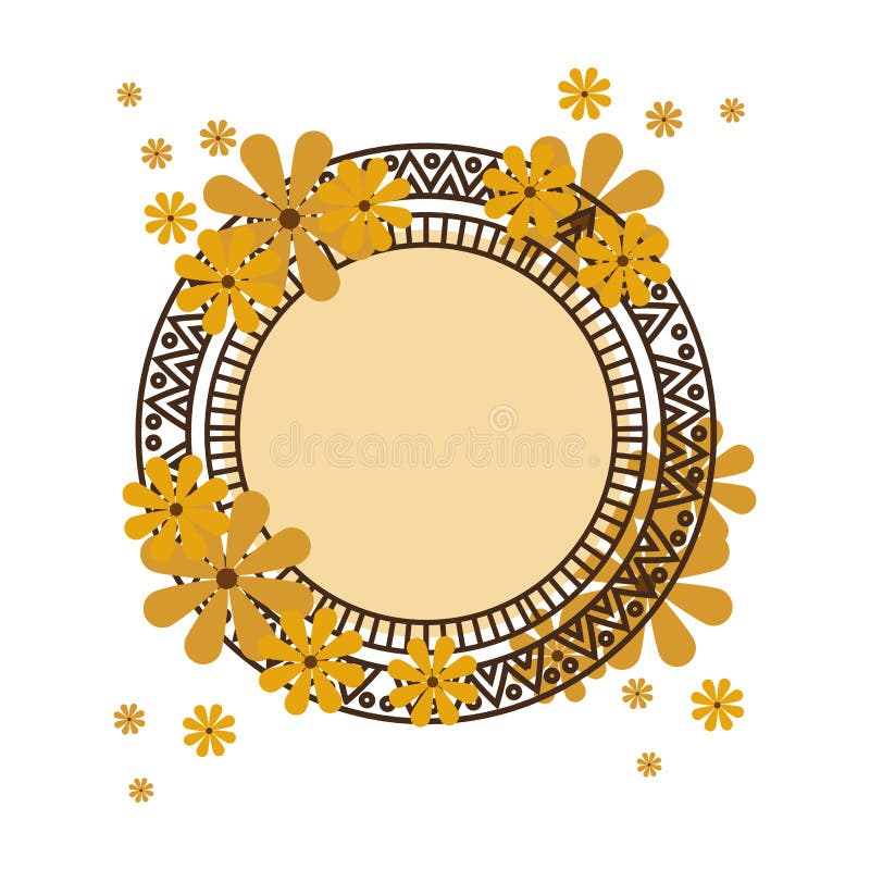 Floral Cute Frame Decorative Stock Illustration - Illustration of ...