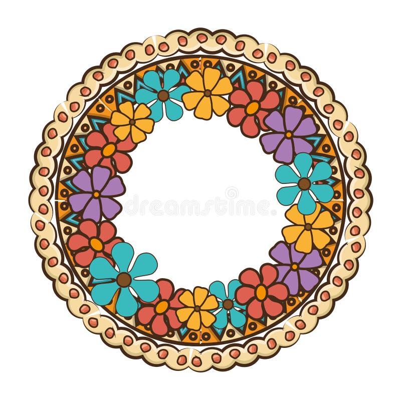 Floral Cute Frame Decorative Stock Illustration - Illustration of ...