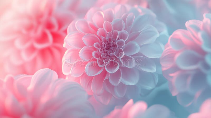 Floral Dahlia Background in Light Pastel Colors Stock Illustration ...