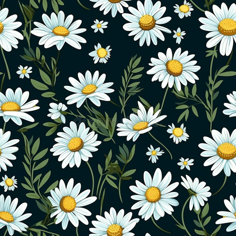 Floral Daisy Gift Wrap Design for Feminine Touch Stock Illustration ...