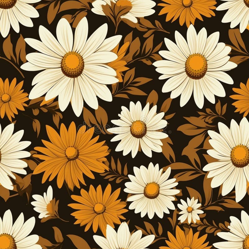 Floral Daisy Pattern for Flyer Design Stock Illustration - Illustration ...