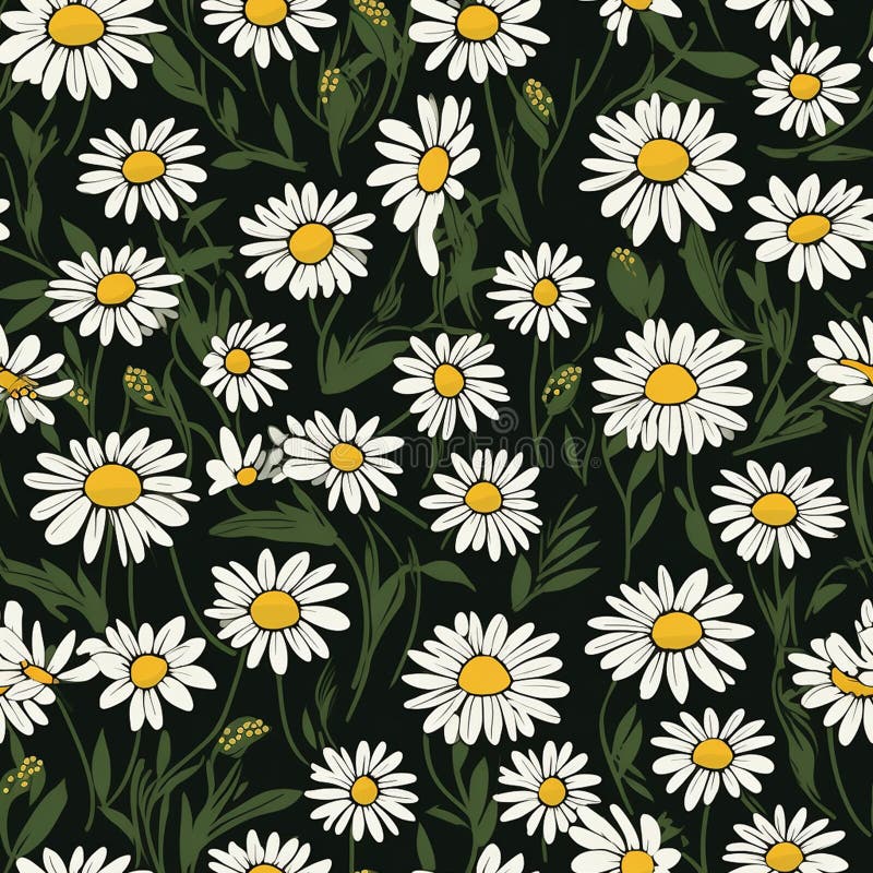 Floral Daisy Pattern for Flyer Design Stock Illustration - Illustration ...