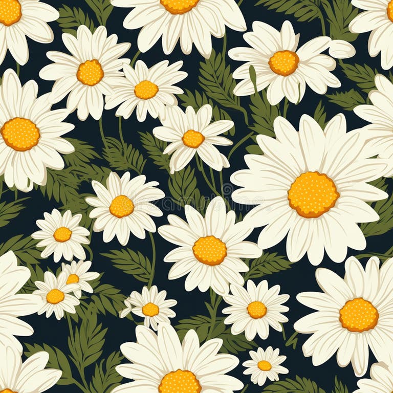 Floral Daisy Pattern for Flyer Design Stock Illustration - Illustration ...