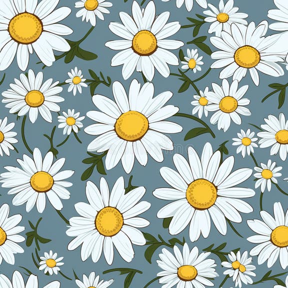 Floral Daisy Pattern for Flyer Design Stock Illustration - Illustration ...