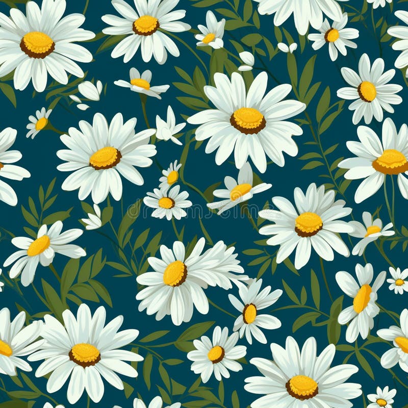 Floral Daisy Pattern for Flyer Design Stock Illustration - Illustration ...