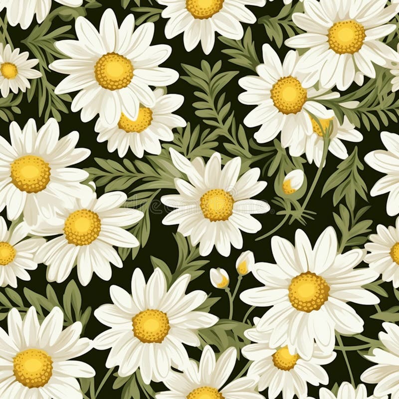 Floral Daisy Pattern for Notebook Cover Stock Illustration - Illustration of handmade, stylish ...