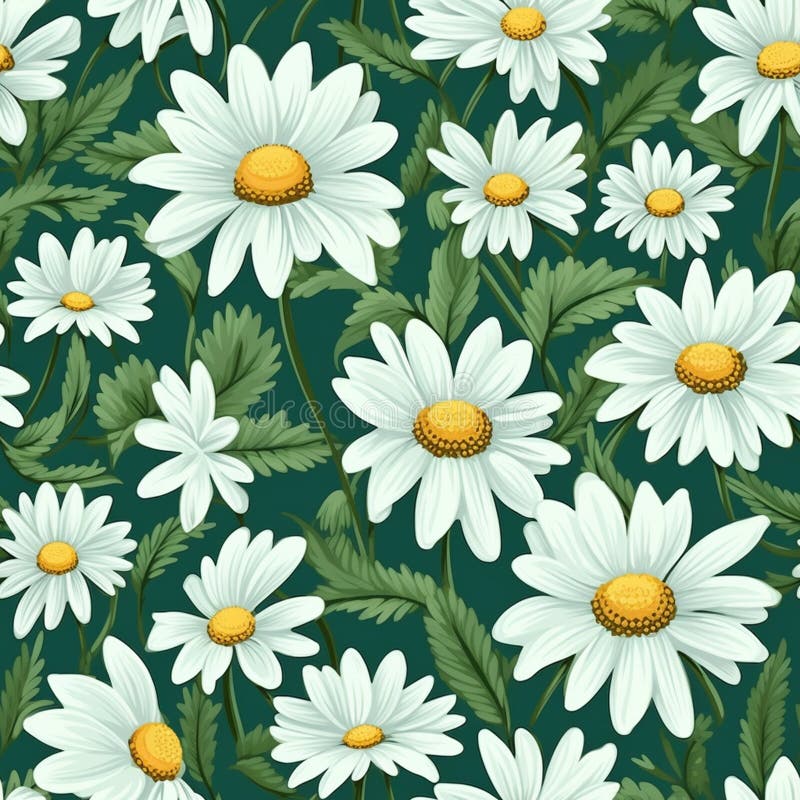 Floral Daisy Pattern for Notebook Cover Stock Illustration - Illustration of gentle, stylish ...