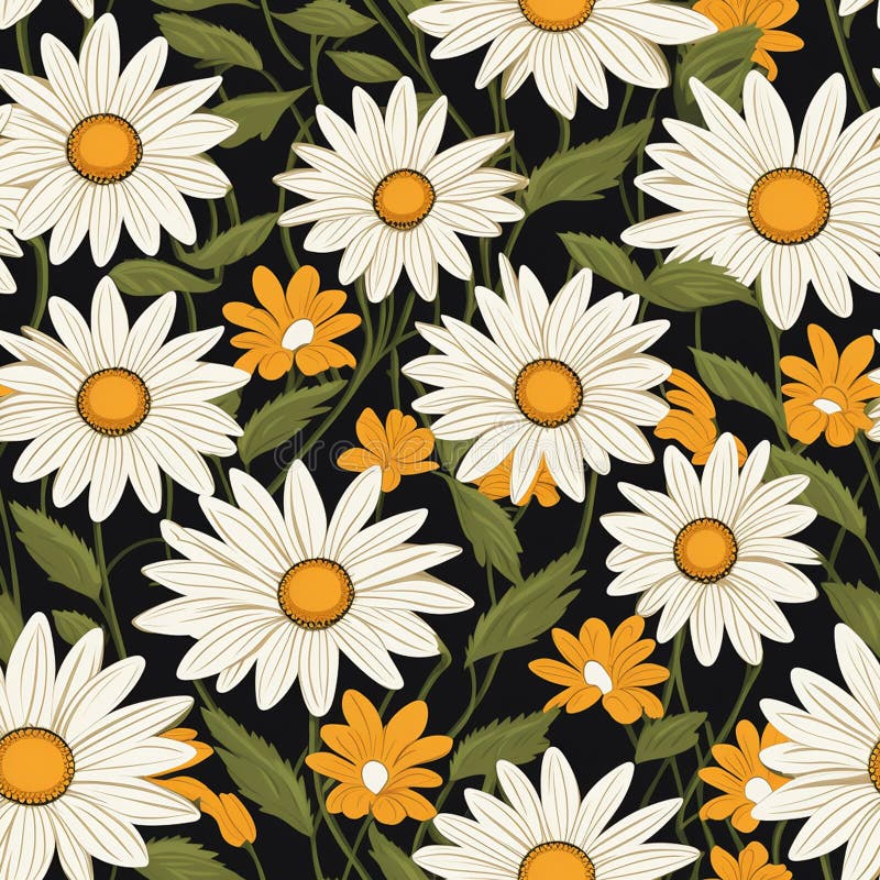 Floral Daisy Wrap for Gift Wrap Design Stock Illustration ...