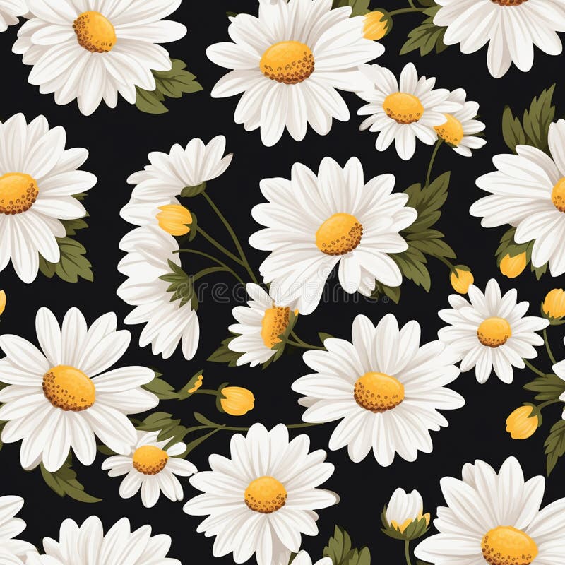 Floral Daisy Wrap for Gift Wrap Design Stock Illustration ...