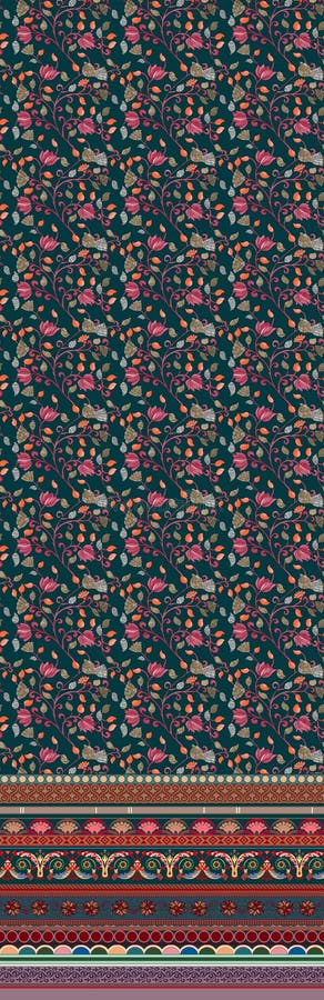 Floral Daman Desgin Choli Daman Gradiant Shading Abstract Seamless ...