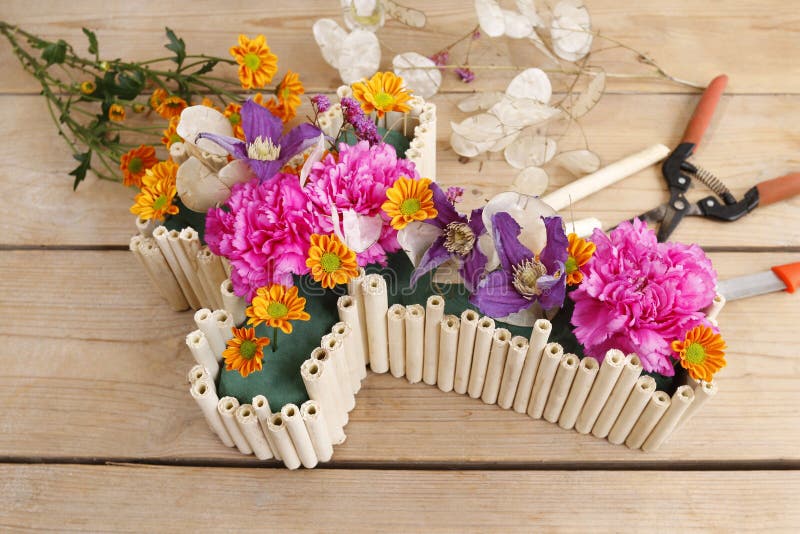 Floral Decoration in Cross Shape - Tutorial Stock Image - Image of ...