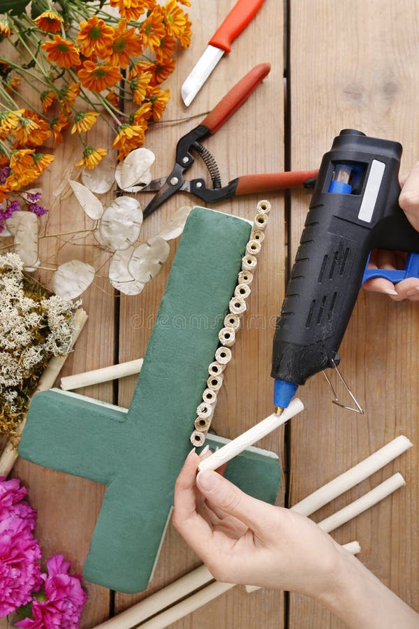 Floral Decoration in Cross Shape - Tutorial Stock Image - Image of ...