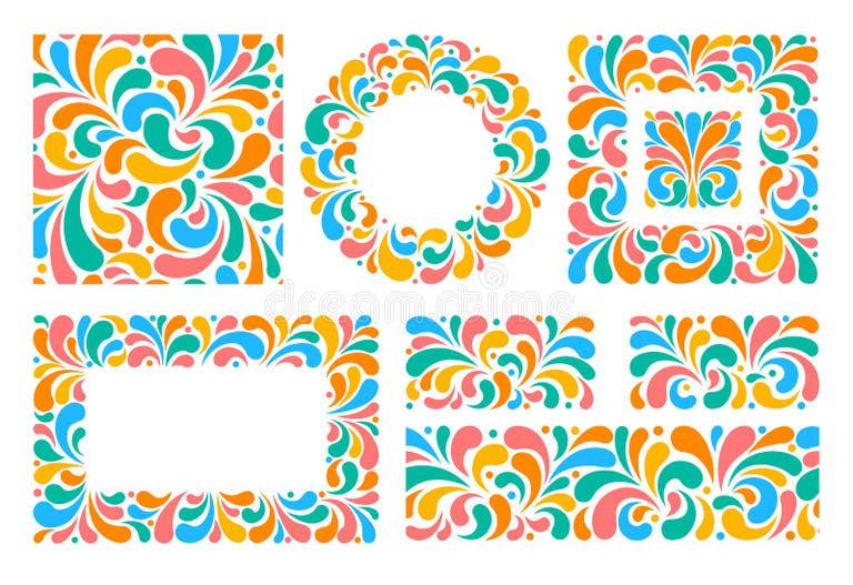 Seamless Circle Rectangle Border Design Stock Illustrations – 675 ...