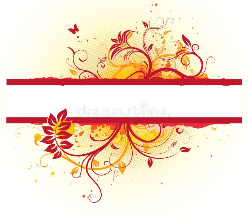 Floral Decorative banner stock vector. Illustration of graphic - 8954266