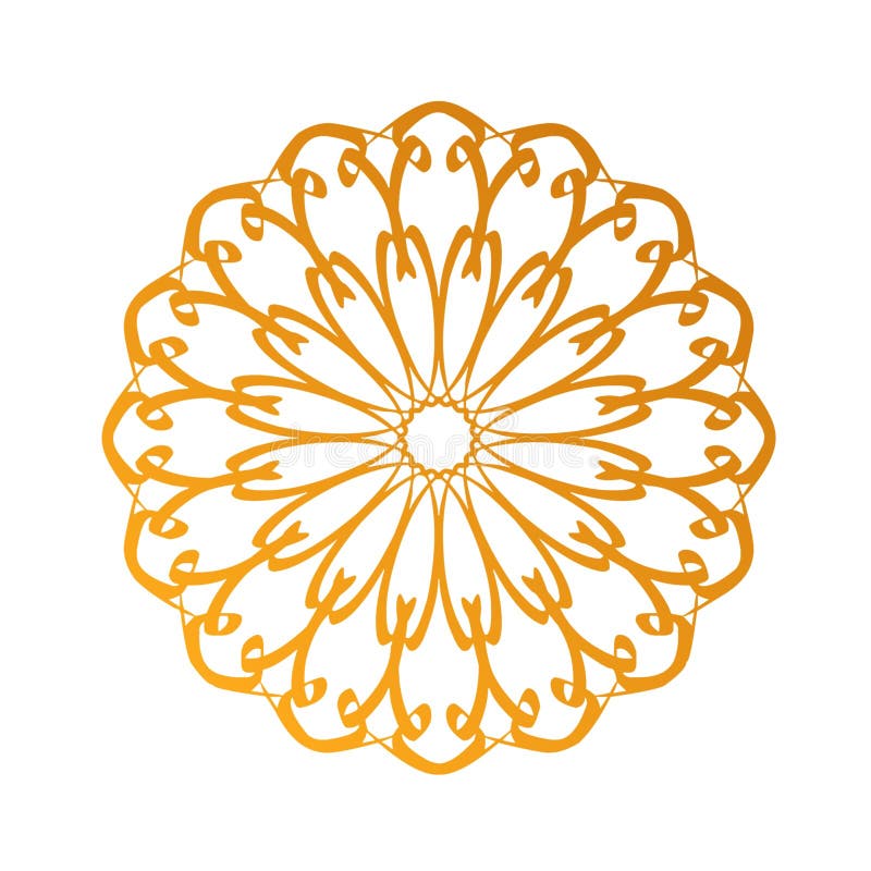 Floral Decorative Designs in Golden Color Stock Illustration ...