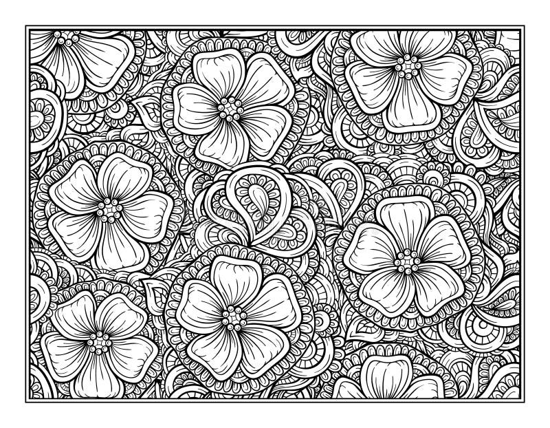 Floral Decorative Ornamental Coloring Page Stock Vector - Illustration ...