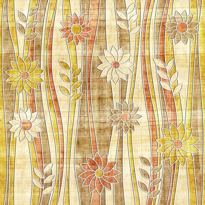 Floral Decorative Pattern - Waves Decoration - Seamless Background ...