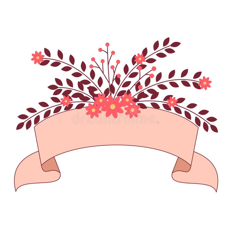 Floral decorative ribbon stock vector. Illustration of isolated - 98849827
