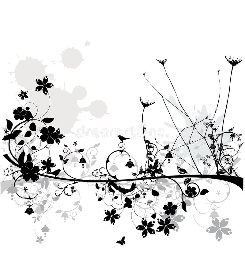 Floral design with shadow stock vector. Illustration of clip - 11079939