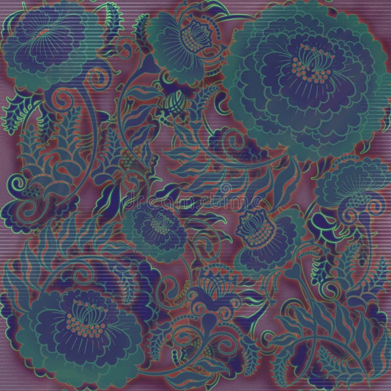 Floral design blue flowers stock illustration. Illustration of bands ...