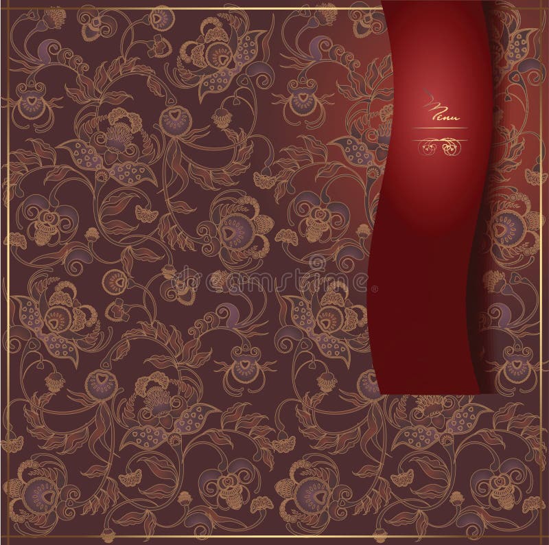 Floral Design Dark Red 10 Eps Stock Vector - Illustration of contour ...