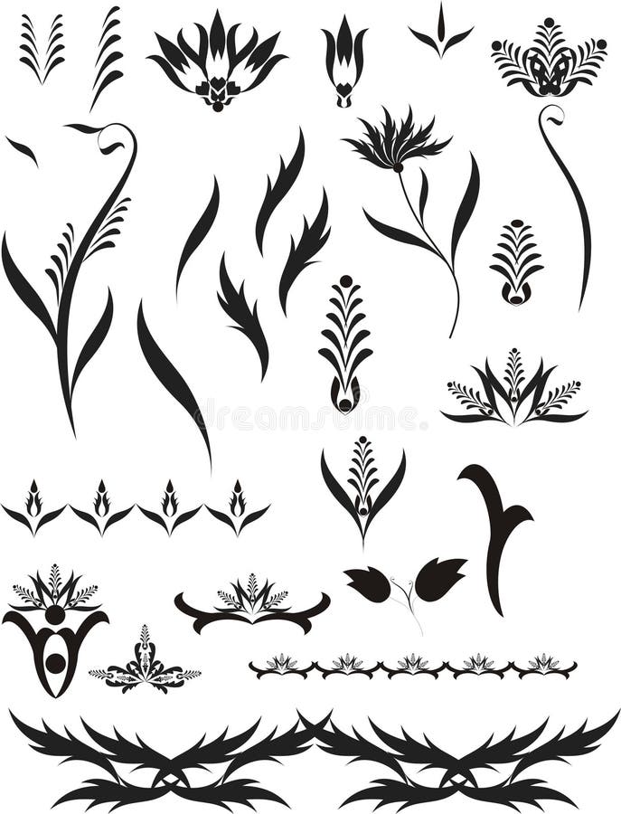 Floral design elements stock vector. Illustration of emblem - 2467936