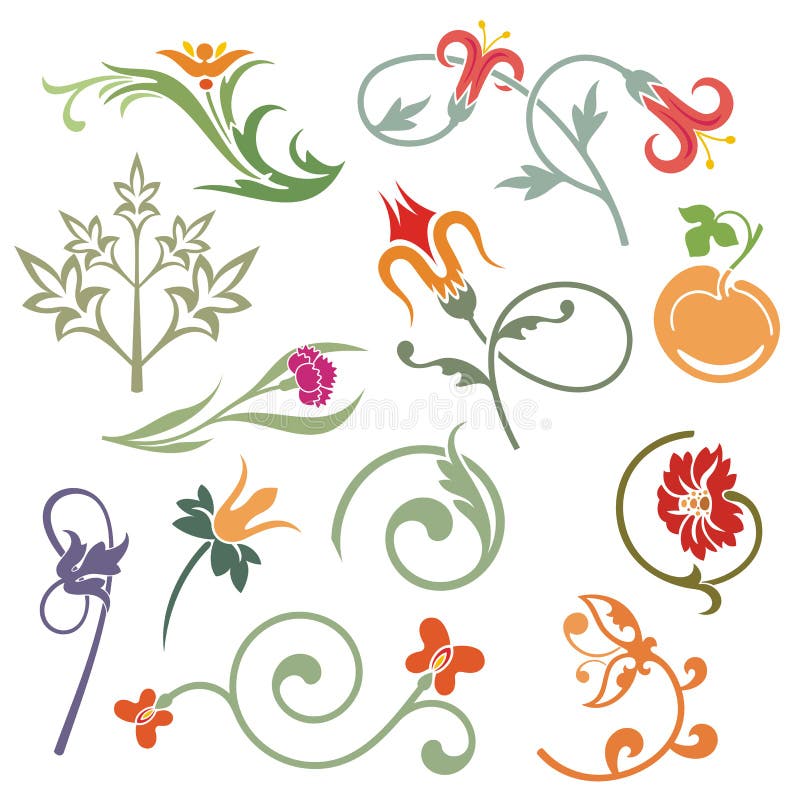 Floral design elements stock illustration. Illustration of beauty - 7792211