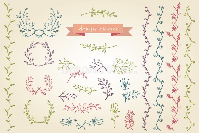 Floral Design Elements. Floral Frame Collection. Stock Vector ...