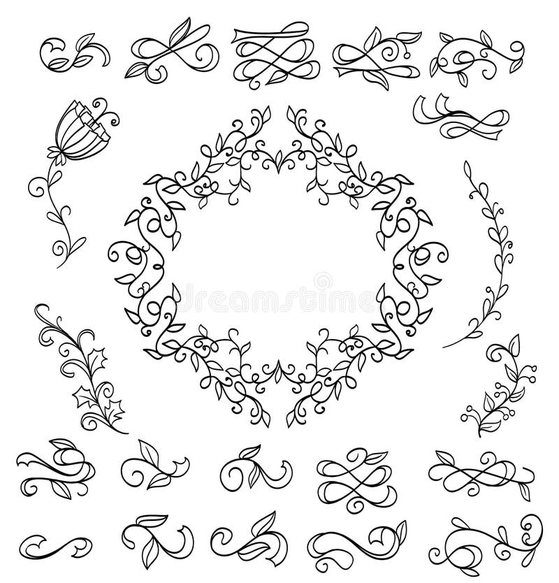 Floral design elements stock vector. Illustration of design - 66376294