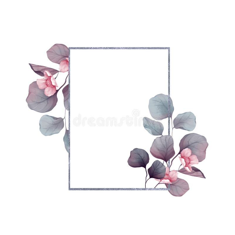 Floral Design Frame. Wedding Seasonal Flower Card. Floral Rectangular ...